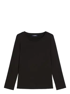 Max Mara Long-sleeved Jersey T-shirt - Black