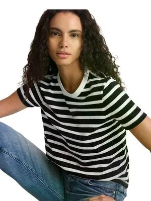 Madewell Allday Jersey Crewneck Tee - Back To Black Stripe