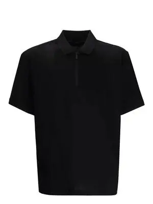 Armani Exchange Half-zip Cotton Polo Shirt - Black