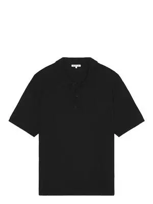 Cotton Citizen Lennon Polo Tee In Black - Jet Black