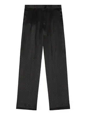TOM FORD Crepe Satin Polka Dot Jacquard Double Pleat Pant - Black