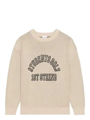 STUDENTS GOLF 1st String Knit Crew Sweater - Tan