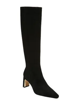 Sam Edelman Sylvia Pointed Toe High Heel Boots - Black Suede