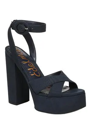 Sam Edelman Savannah Platform Sandals - Navy