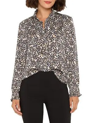 NIC+ZOE Leopard Print Blouse - Neutral Multi