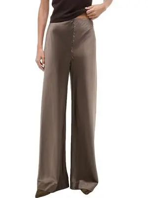 Staud Stroll Silk Blend Pants - Truffle
