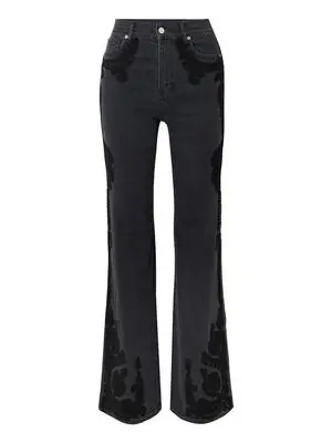 Veronica Beard Crosbie High-rise Wide-leg Jeans - Black
