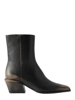 Paris Texas Bettina Leather Ankle Boots - Black