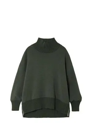 Varley Barker Oversized Stretch-jersey Turtleneck Sweatshirt - Green