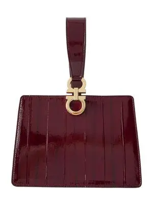 SALVATORE FERRAGAMO Patent-Leather Wristlet Clutch