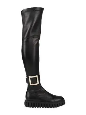 ROGER VIVIER Leather Over-the-knee Boots - Black