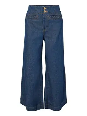 Zimmermann Awaken High-rise Cropped Flare Jeans - Blue