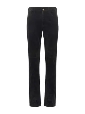 Gabriela Hearst Anthony Five-pocket Suede Pant - Black