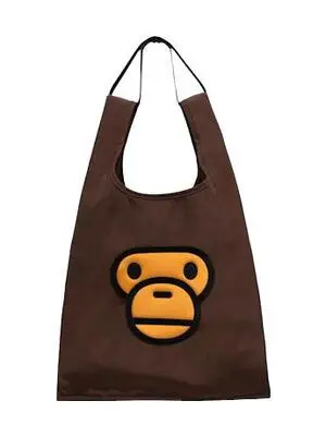 A BATHING APE Baby Milo Face Large Tote Bag - Brown