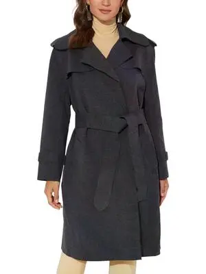 Norma Kamali Belted Trench Coat - Grey