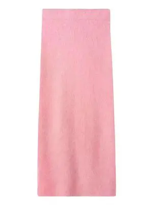 Soft Goat Cashmere Maxi Skirt - Pink
