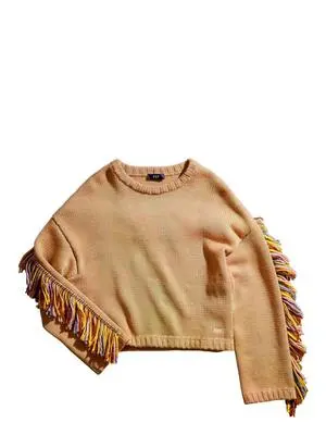 FAY Fringed Wool Sweater - Neutrals