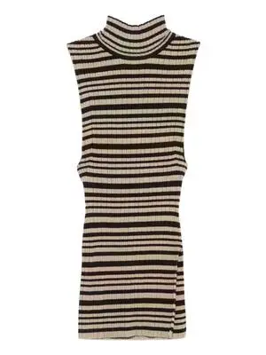 Nanushka Striped Turtleneck Vest - Black