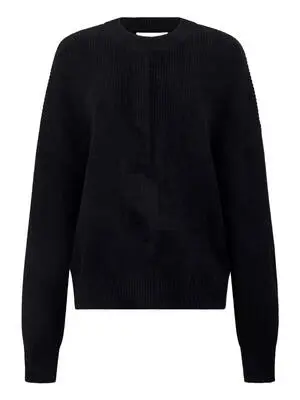 AYA MUSE Round-neck Ribbed Sweater - Black
