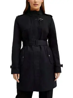 FAY Belted Coat - Black