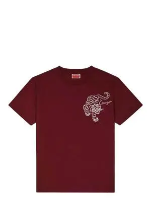 Kenzo Tiger-embroidered T-shirt - Red
