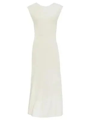 AYA MUSE Boat-neck Midi Dress - White