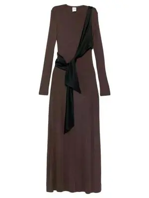 Nanushka Draped Tie-belt Dress - Brown