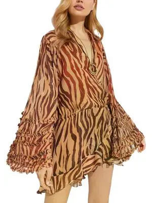 Rococo Sand Animal-pattern Mini Dress - Brown