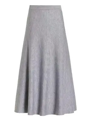 Gabriela Hearst Knitted A-line Midi Skirt - Grey