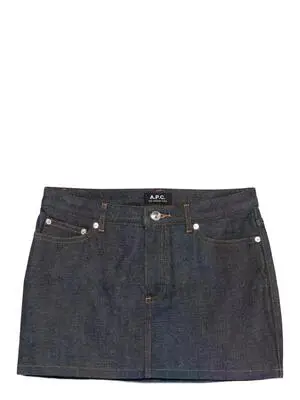 A.p.c. Topstitched Mini Skirt - Blue