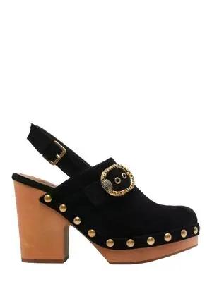 Kurt Geiger Studded Buckled Mules - Black
