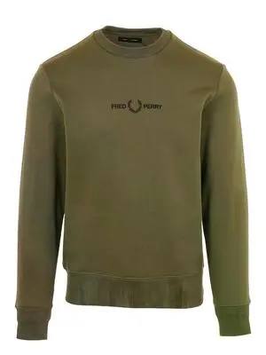 Fred Perry Logo Crew-neck Sweater - Green