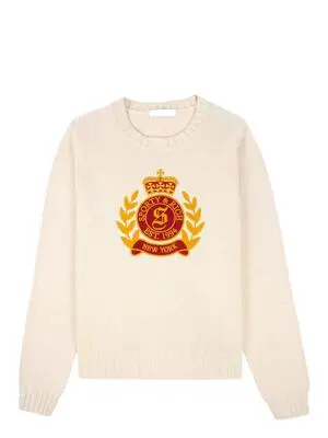 SPORTY & RICH Embroidered Wool Sweater