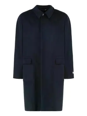 Canali Single-breasted Wool Coat - Blue