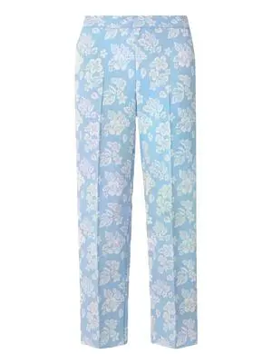 HIGH SPORT Floral Jacquard Trousers - Blue