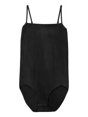Swedish Stockings Ribbed Seamless Bodysuit - Black