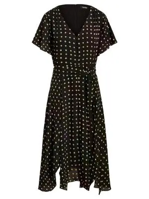 Ralph Lauren Geometric-print Midi Dress - Black