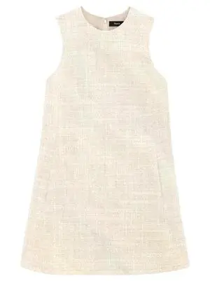 Theory Sleeveless Tweed Mini Dress - Neutrals