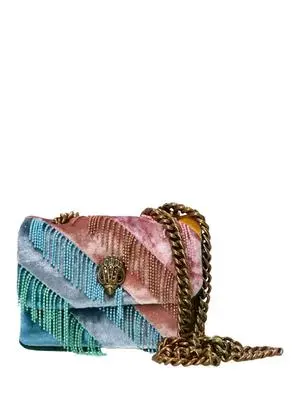 Kurt Geiger Nano Kensington Beaded-fringe Cross Body Bag - Blue