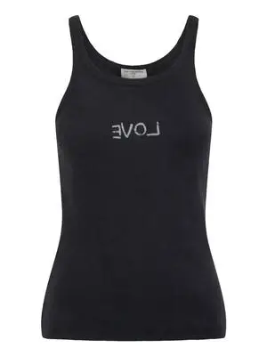 ONETEASPOON Ribbed Tank Top - Black