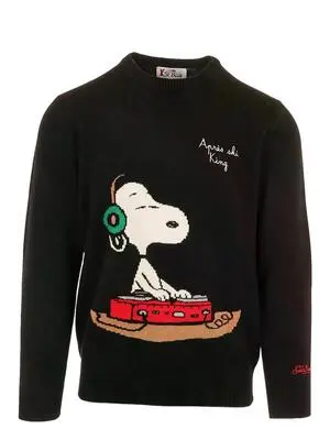 MC2 SAINT BARTH Snoopy Intarsia Knit Sweater - Black