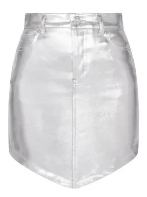 Alexandre Vauthier Asymmetric Denim Mini Skirt - Silver