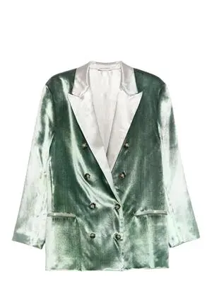 Alberta Ferretti Double-breasted Blazer - Green
