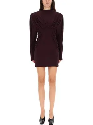 Stella McCartney Pleated Mini Dress - Brown