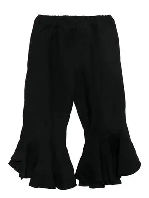 Comme Des Garçons Tiered Hem Flared Trousers - Black