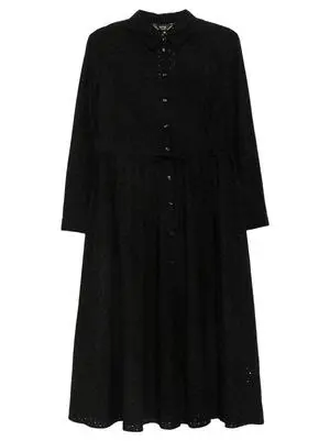 TO B. BY AGNÈS B. Eyelet Detailing Shirt Dress - Black