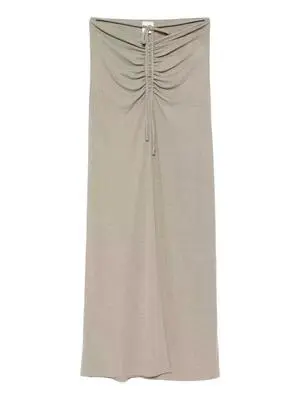 Nanushka Maxi Skirt With Ruching - Grey