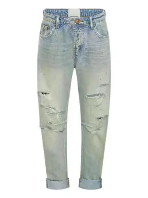 ONETEASPOON Distressed Five-pocket Jeans - Blue