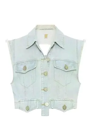 ONETEASPOON Buttoned Denim Waistcoat - Blue
