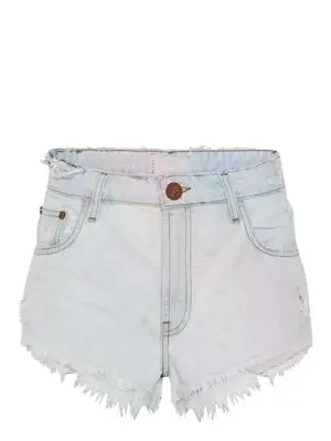 ONETEASPOON Frayed Denim Shorts - Blue